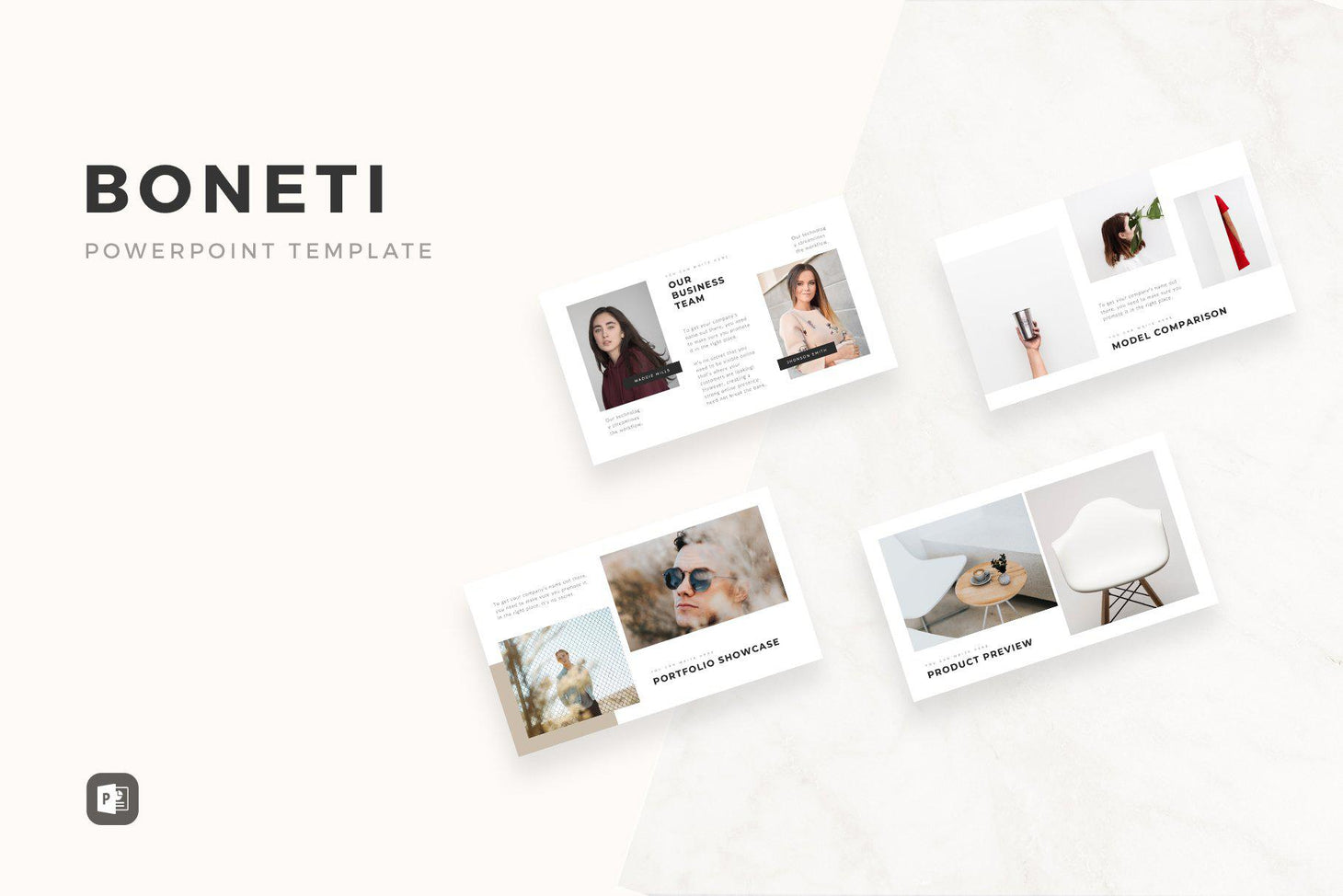 Boneti Minimalist PowerPoint Template – Slidequest