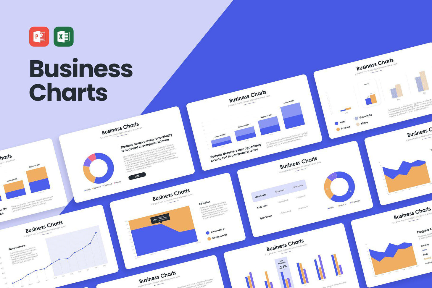 Business Charts - PowerPoint Template – Slidequest