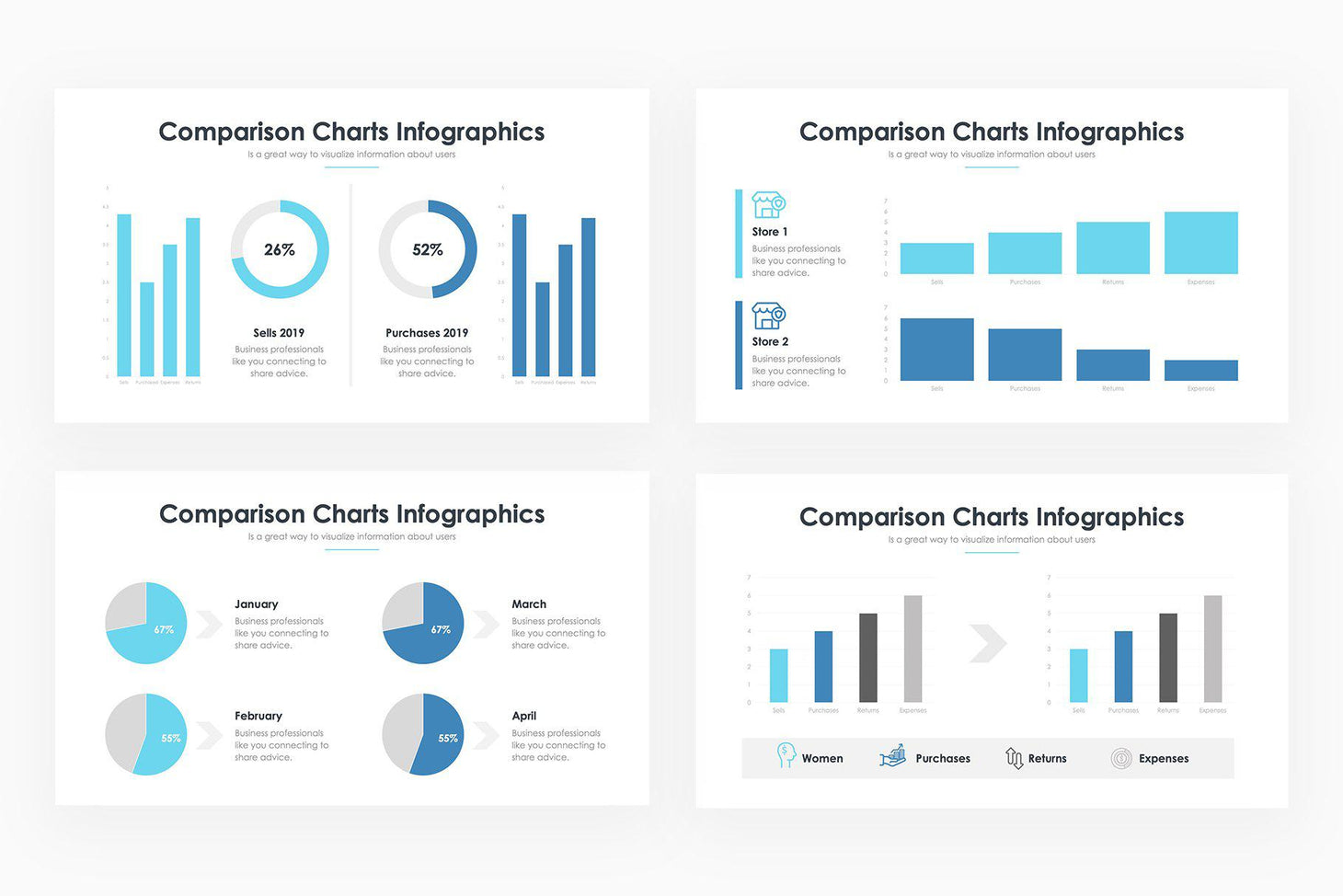 Comparison Charts 3 PowerPoint Template – Slidequest