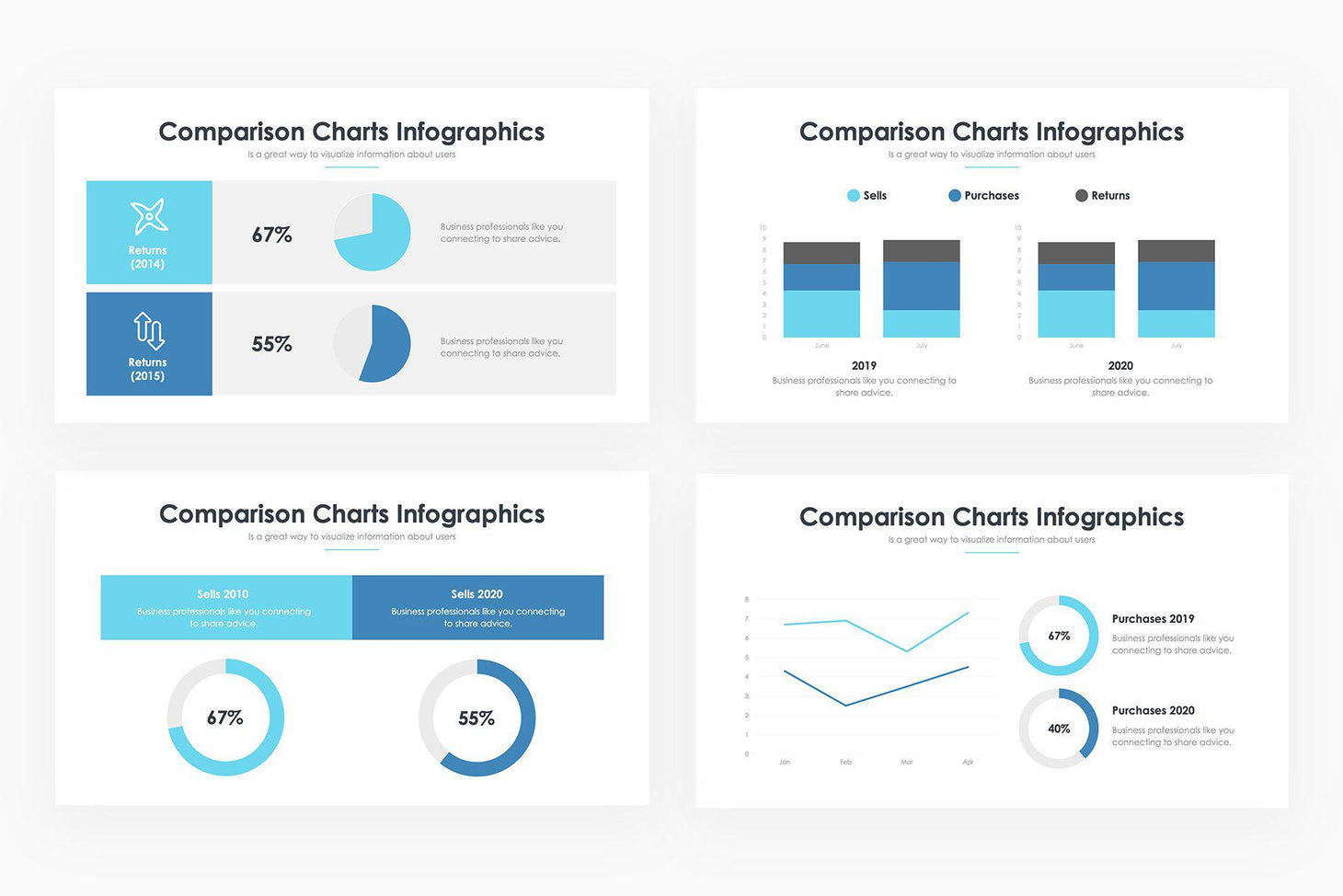 Comparison Charts 3 PowerPoint Template – Slidequest