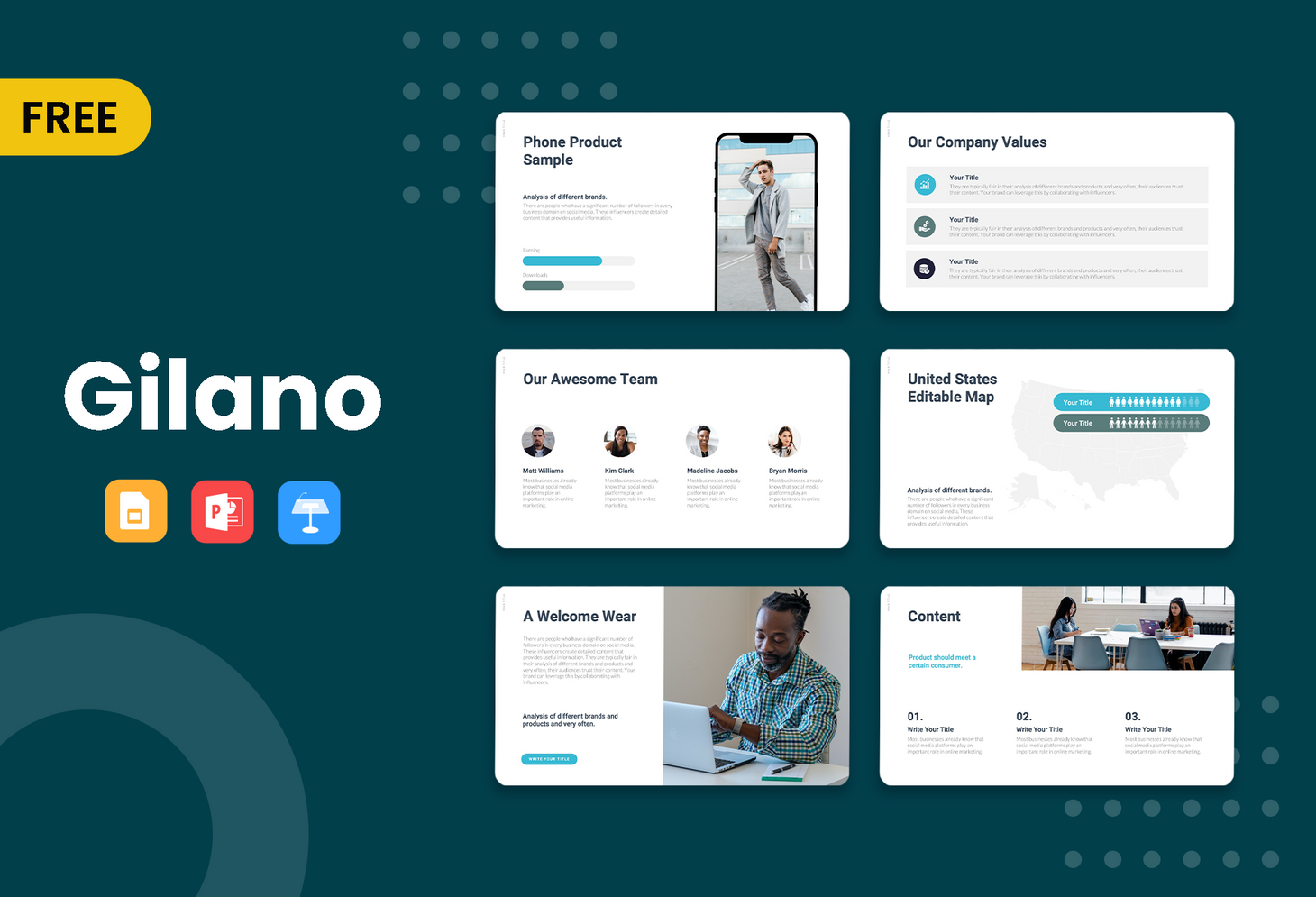 Gilano Free Presentation Template – Slidequest